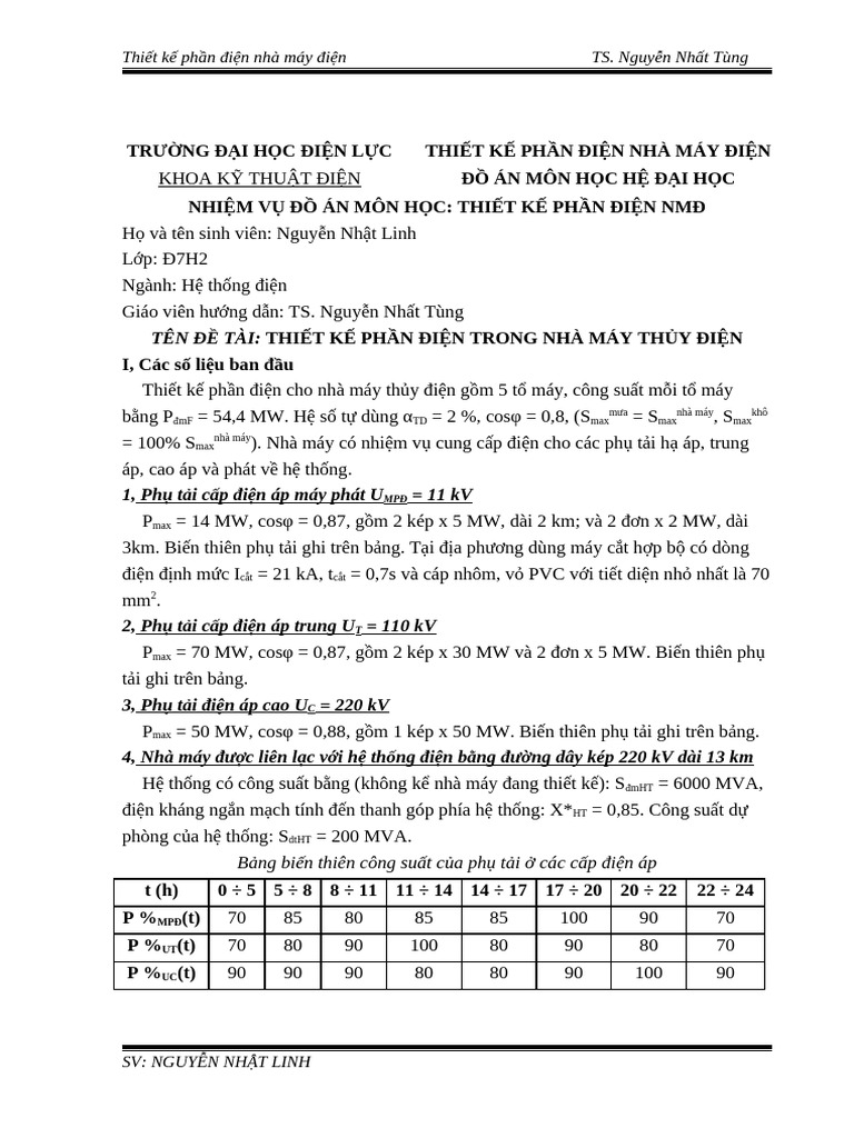 (123doc) - Do-An-Thiet-Ke-Phan-Dien-Trong-Nha-May-Thuy-Dien | PDF