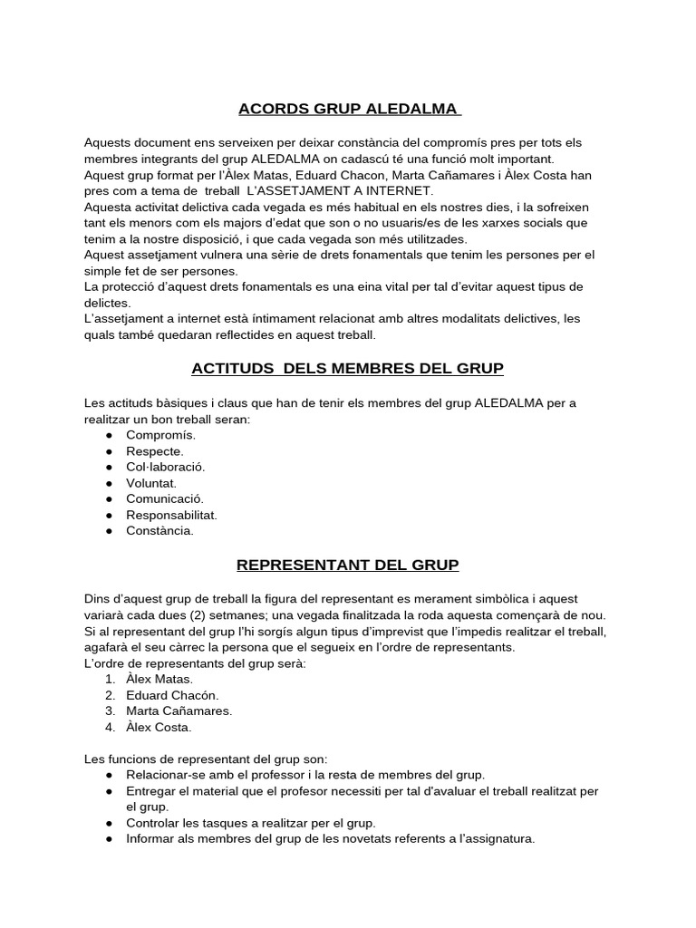 Acords Grupals | PDF