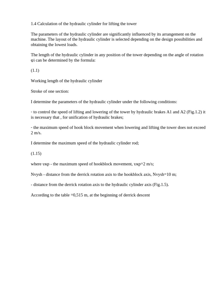Hydraulic Cylinder Design and Calculation | PDF | Strength Of Materials ...