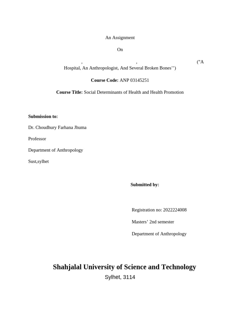 Shahjalal University of Science and Technology: Course Code: Course ...