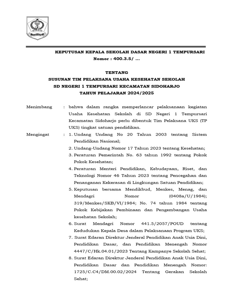SK TP Uks 2024-2025 | PDF
