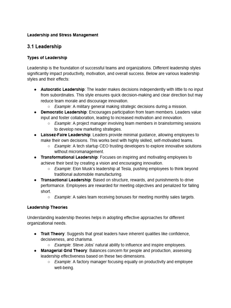 Leadership and Stress Management Guide | PDF | Leadership | Meditation