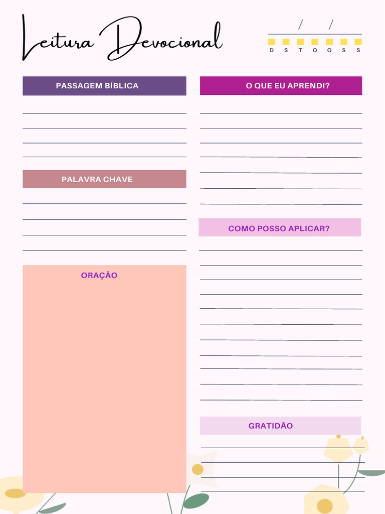 Documento A4 Leitura Devocional Da Bíblia Ilustrado Amarelo e Azul_20250318_002640_0000 | PDF