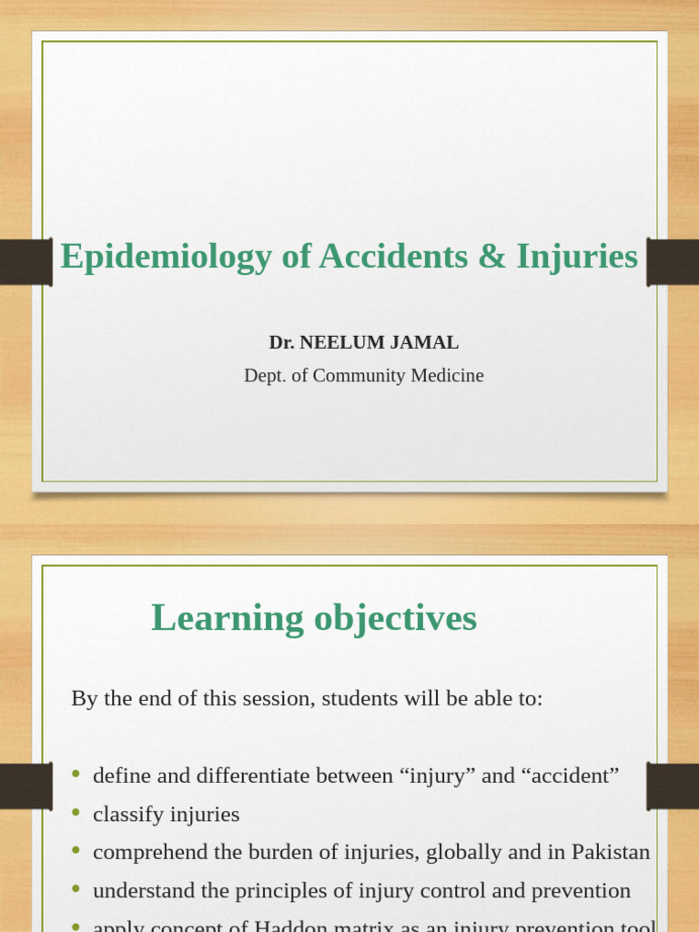 21 Epidemiology of Accidents and Injuries - DR - NJ | PDF | Traffic ...