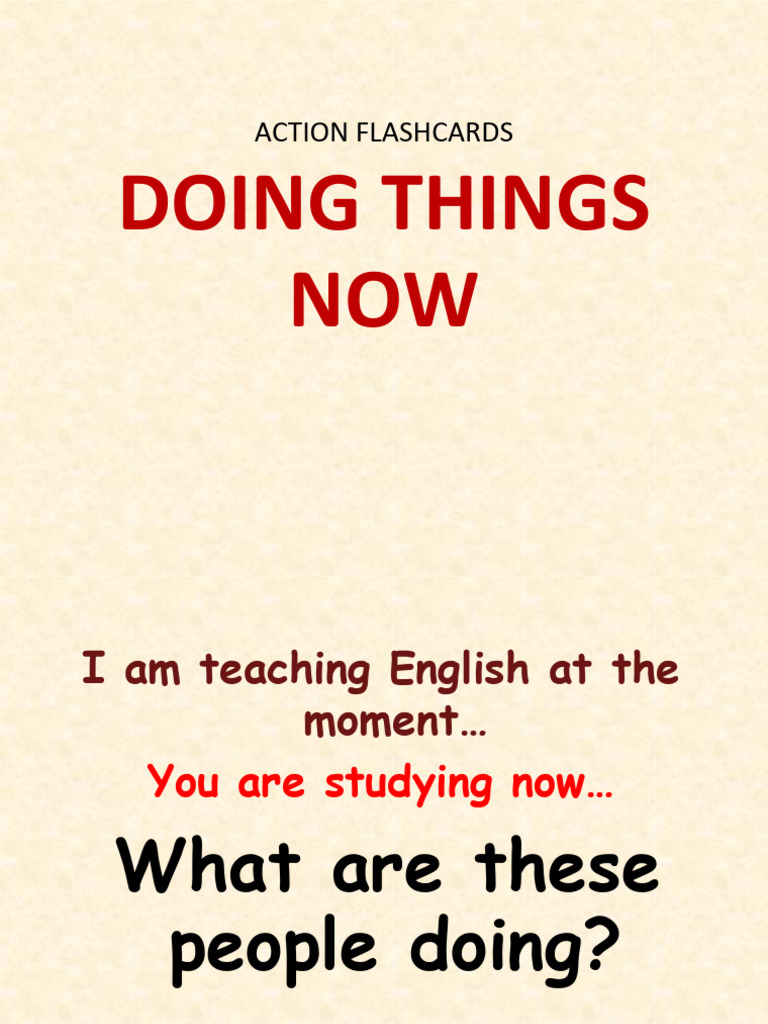 present continuous..actions-flashcards | PDF