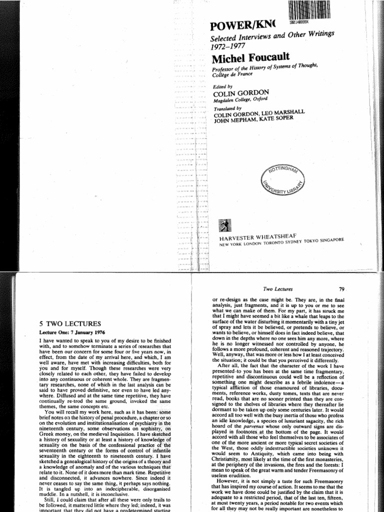 Foucault - Two Lectures | PDF