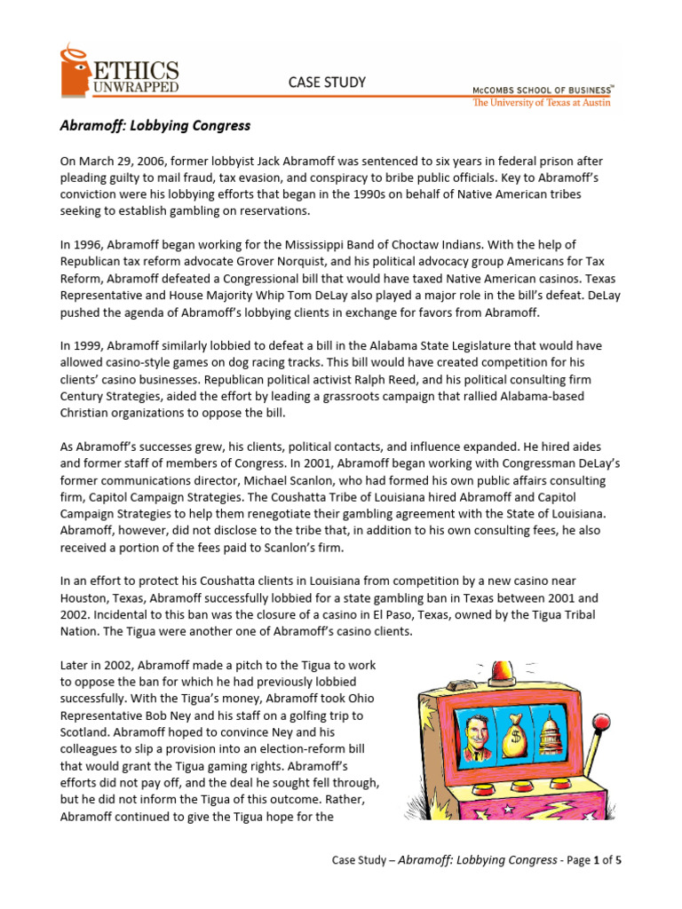 Abramoff's Lobbying Scandal Explained | PDF | Lobbying In The United States