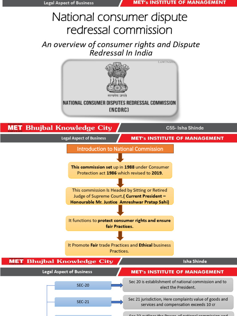 NCDRC: Consumer Rights and Redressal | PDF | Complaint | Consumer ...