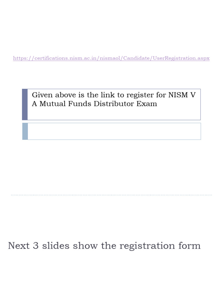 Annexure C - NISM V A Mutual Funds Distributor Exam Registration ...