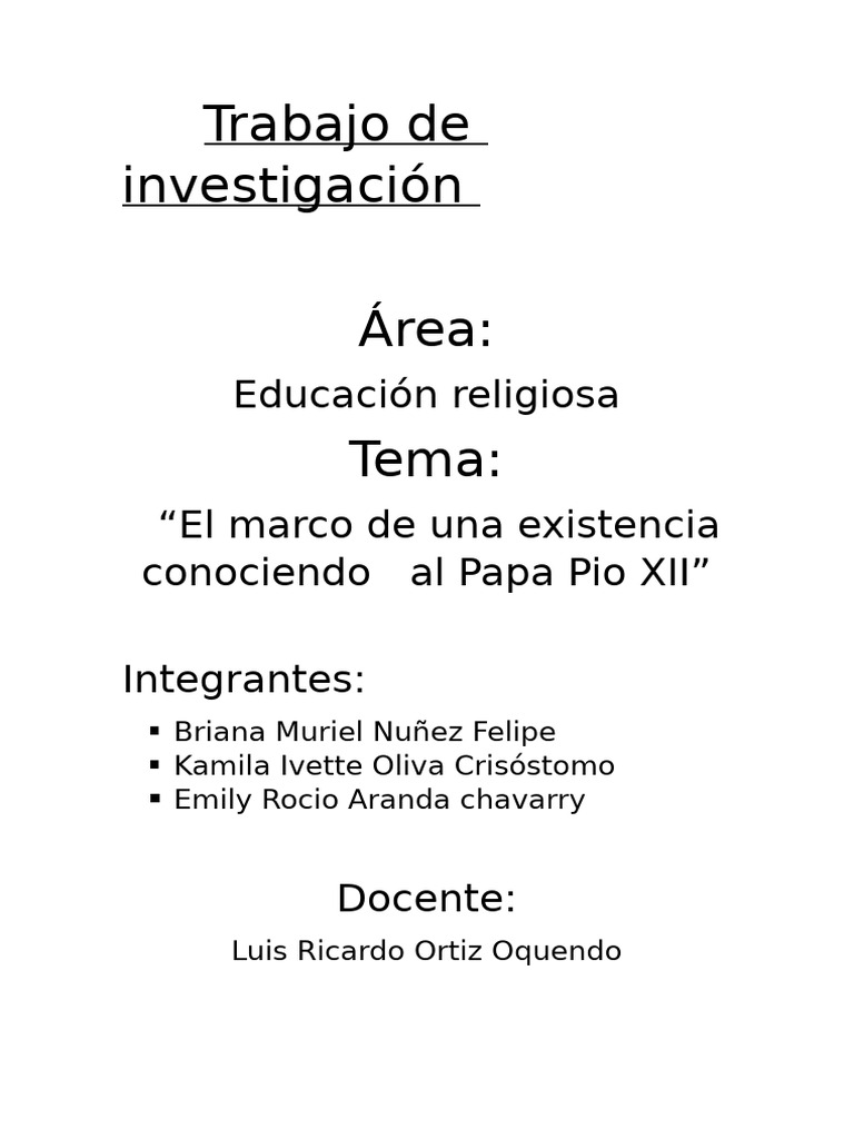 Vida y legado del Papa Pío XII | PDF | Papa Pío Xii | Iglesia Católica