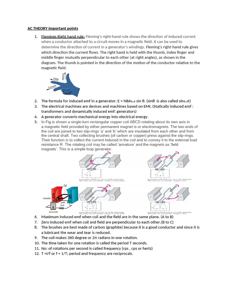 3.13 AC theory important points | PDF | Root Mean Square | Alternating ...
