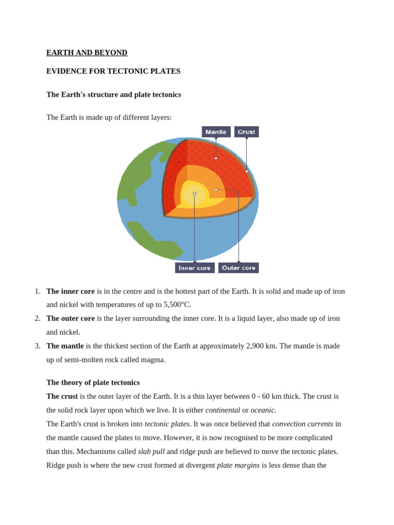 Tectonic Plates and Earth's Structure | PDF | Plate Tectonics | Nebula