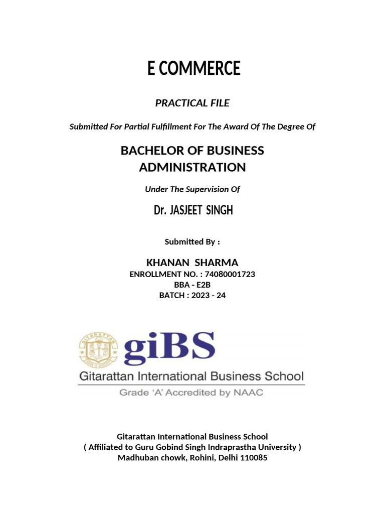 Ecommerce Pfile by Khanan | PDF | Html Element | Html