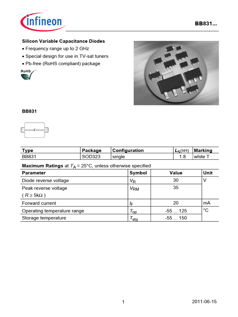 Infineon BB831SERIES DS v01 - 01 en | PDF | Diode | Electrical Engineering