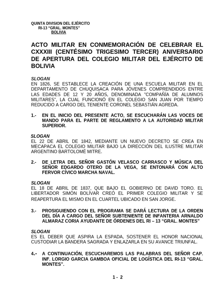 Programa Colegio Militar | PDF | Militar