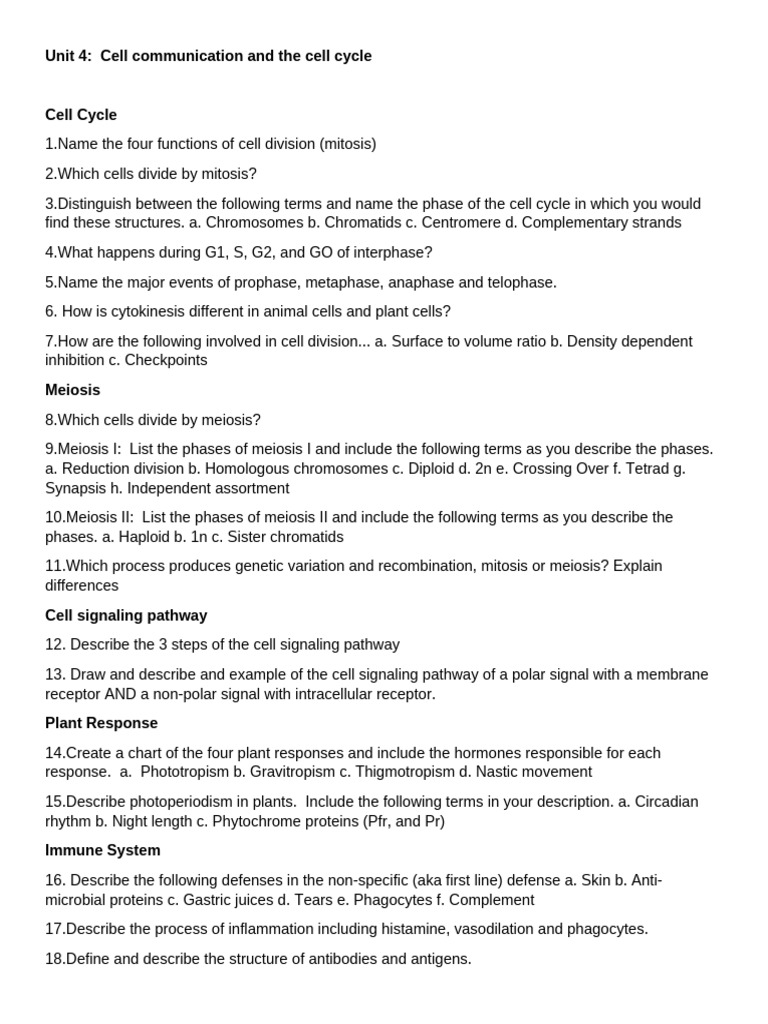 AP Biology Review Unit 4 | PDF | Meiosis | Mitosis