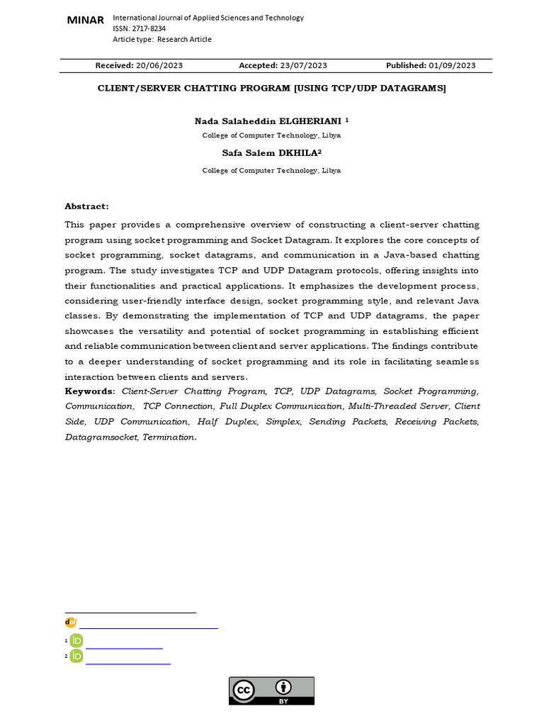 Client Server Chatting Program Using TCP Udp Datagrams20230927032955 | PDF | Transmission ...