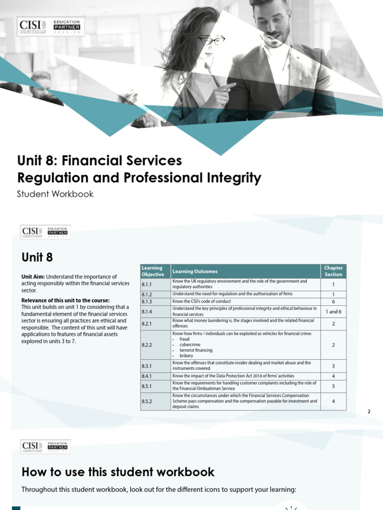 CISI Unit 8 - Financial Services Regulation - v3 | PDF | Insider Trading | Bribery
