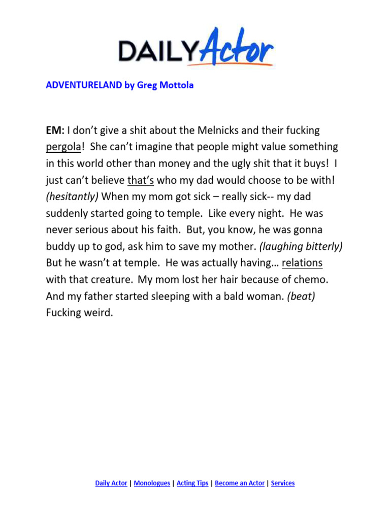 Adventureland em Mom Monoluge | PDF