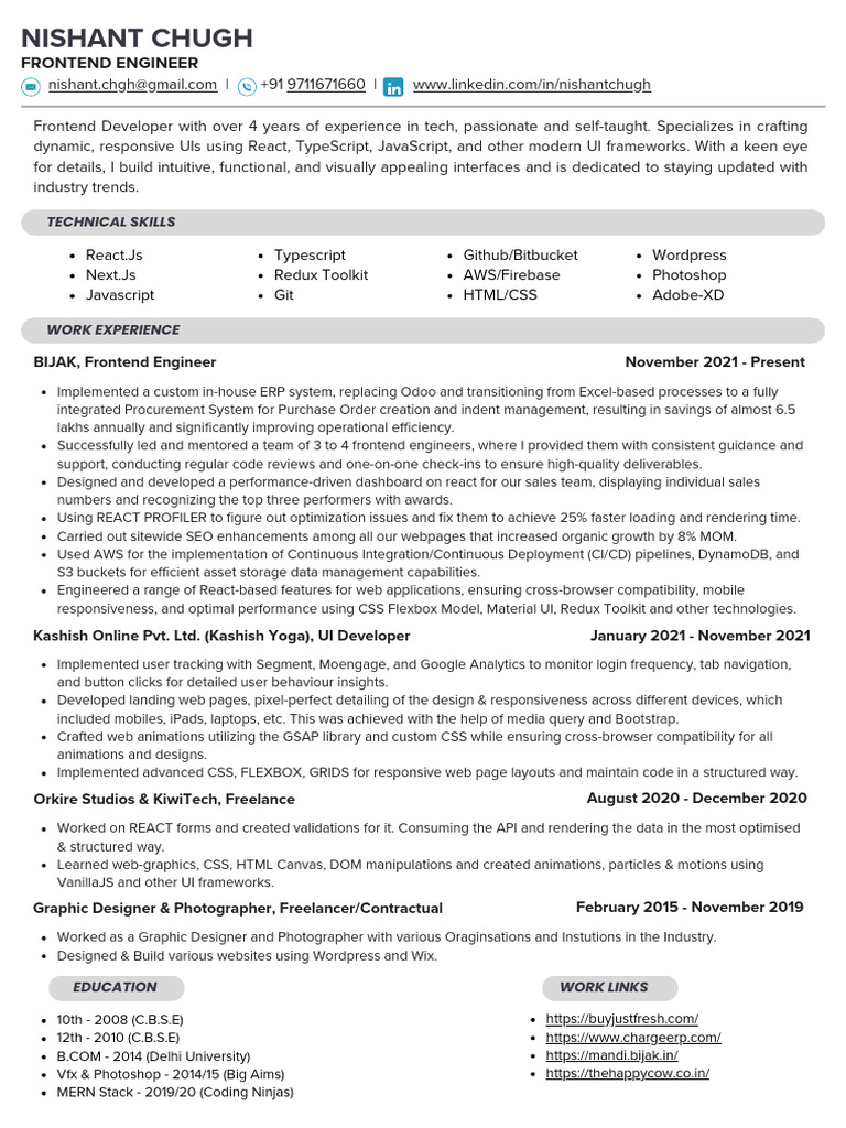 Naukri NishantChugh (4y 0m) | PDF | Web Design | Software Development