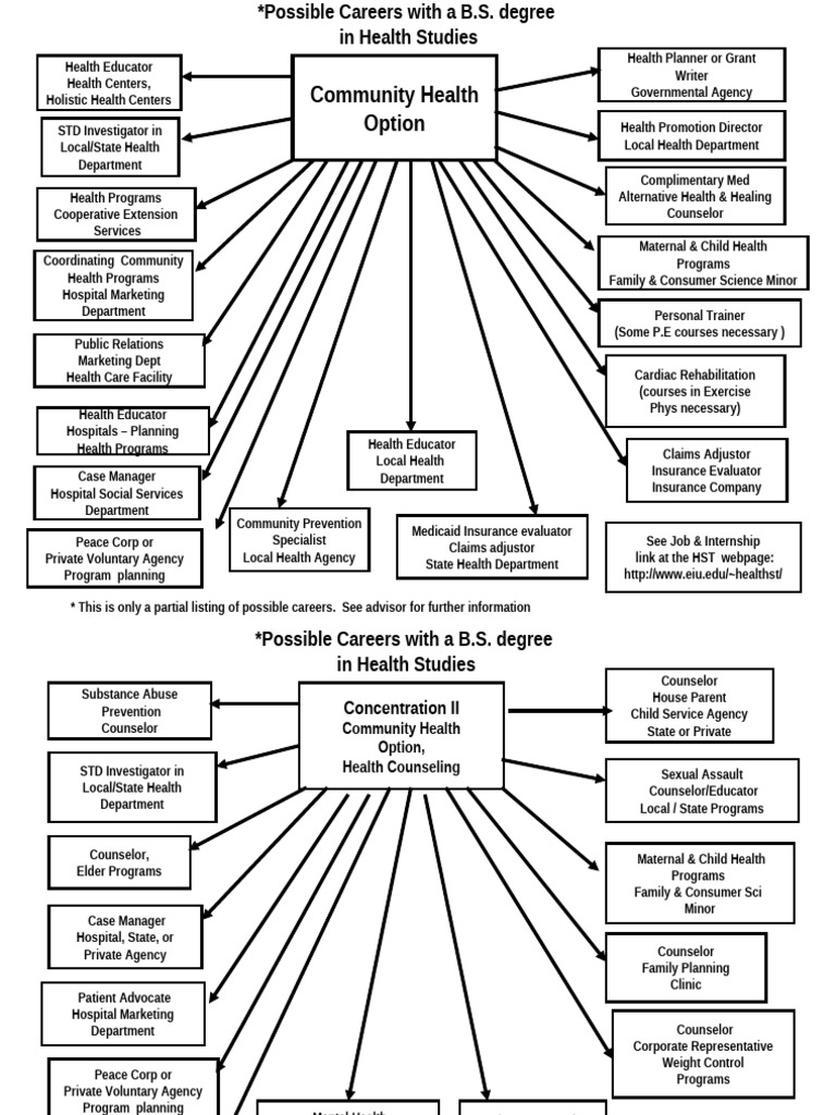 Career Paths in Community Health Studies | PDF | Hospital | Health Sciences