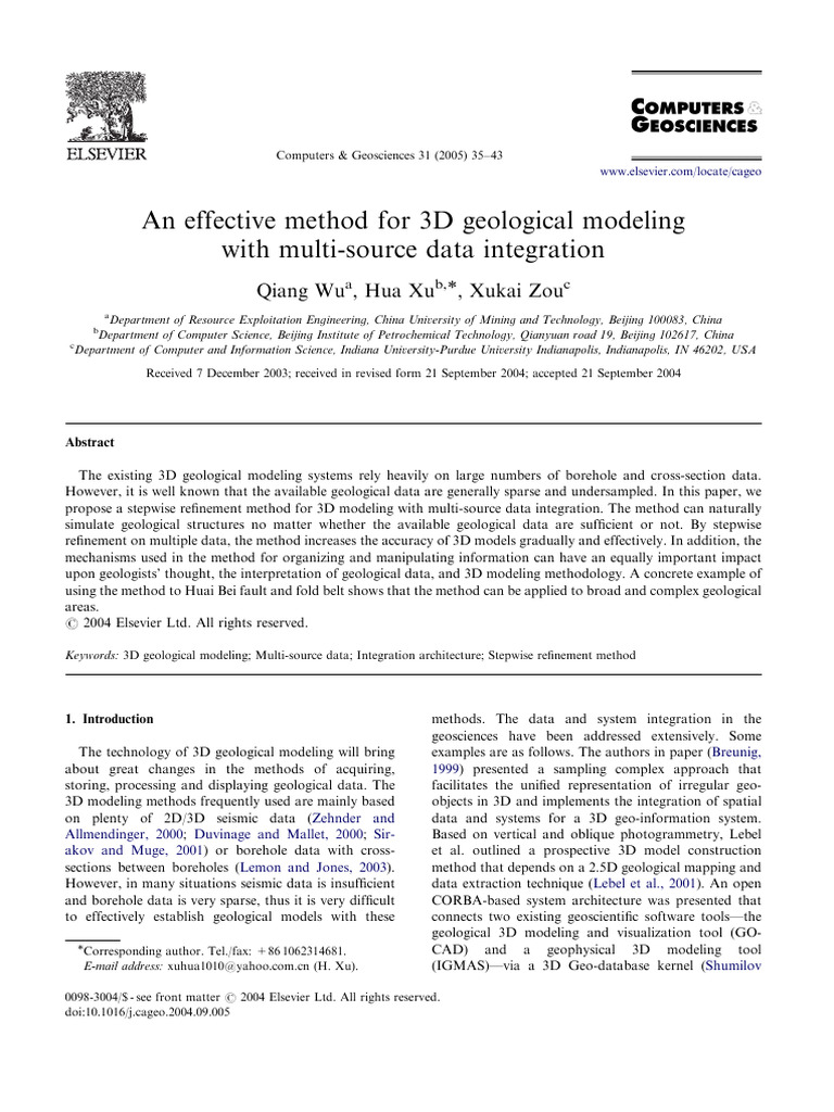 3D Geological Modeling with Data Integration | PDF | 3 D Computer ...
