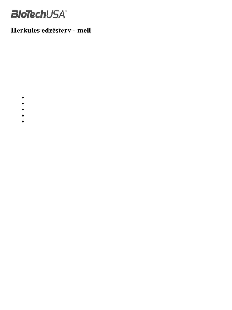 Herkules Edzsterv - Mell | PDF