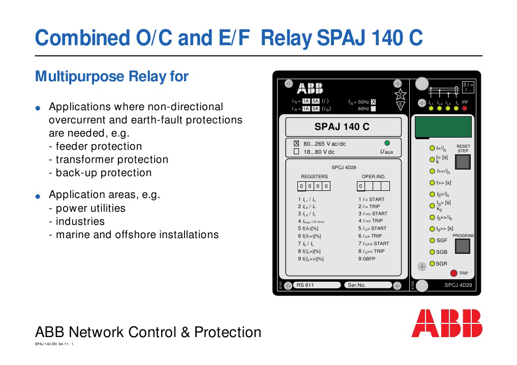 Spaj140c Electronic Relays | PDF