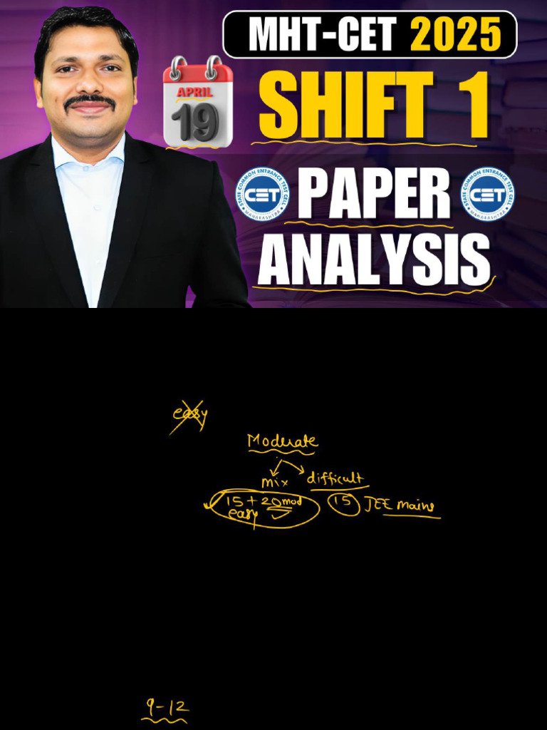 Maths 2 19 APRIL SHIFT 1 ANALYSIS CET 2025 - Compressed | PDF