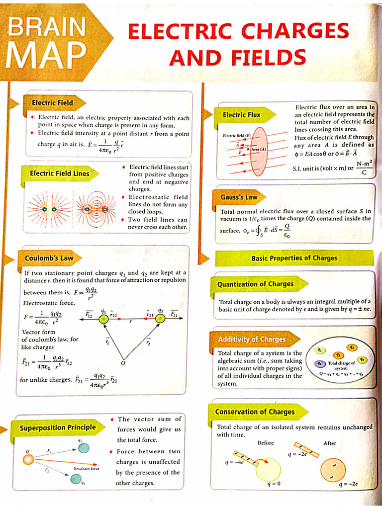 Brain Map - Electric Charges and Fields | PDF