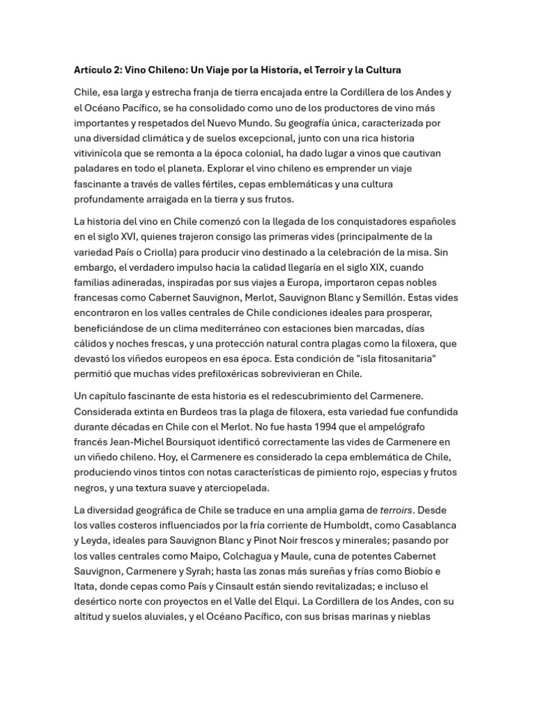 Artículo 2 | PDF | Vino | Chile