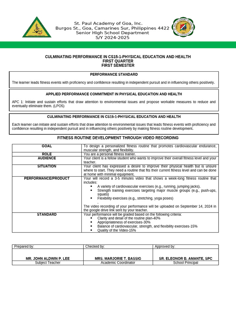Cs15 1 Physical Education - 0 | PDF | Physical Fitness | Flexibility (Anatomy)