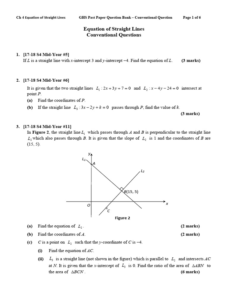 (17-22) 4A-Ch.2-Eqt of ST Lines - CONV | PDF | Line (Geometry ...