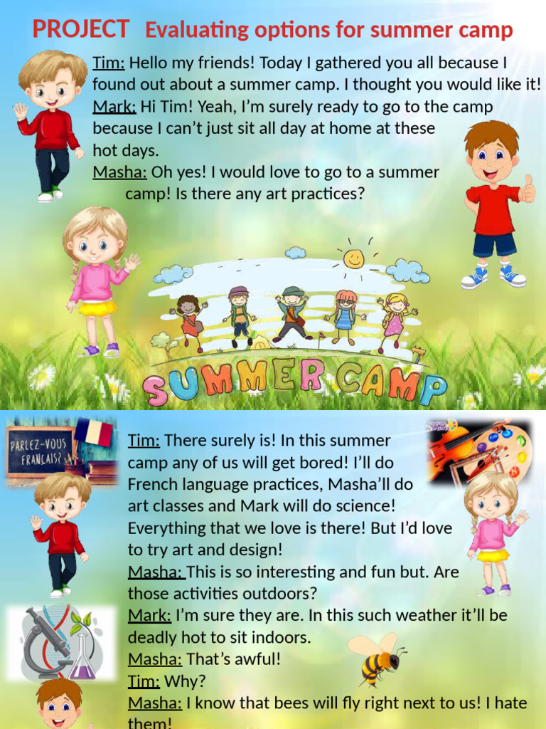 PROJECT Evaluating Options for Summer Camp | PDF