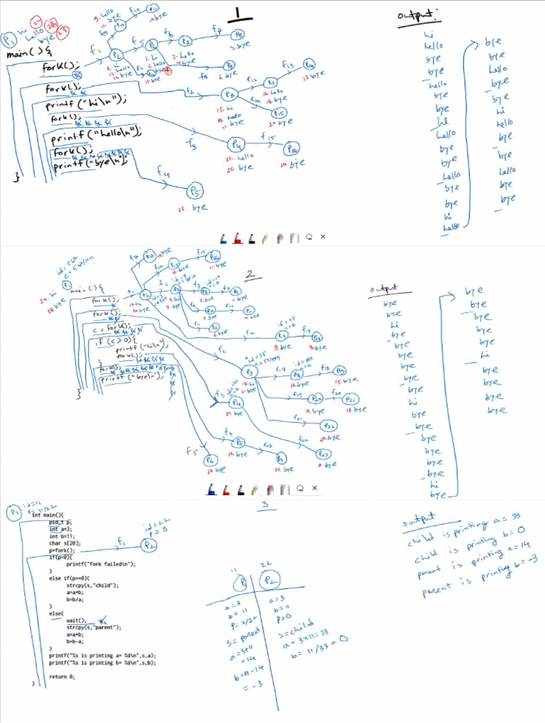 Soln - Practice Problems On Fork | PDF