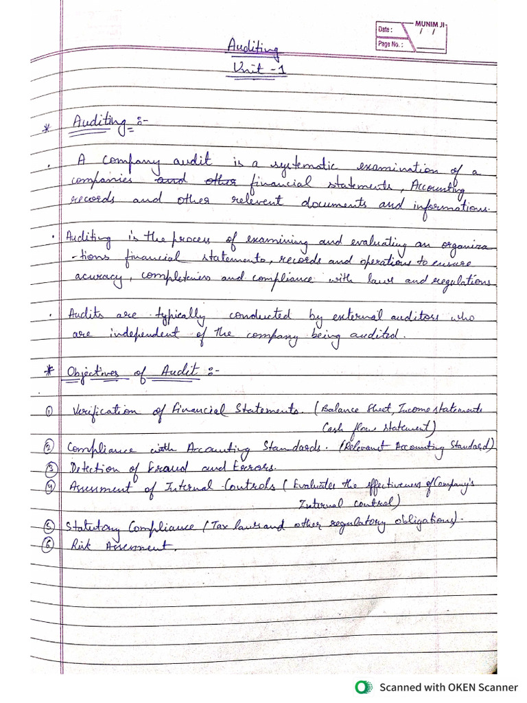 Auditing Unit 1 | PDF