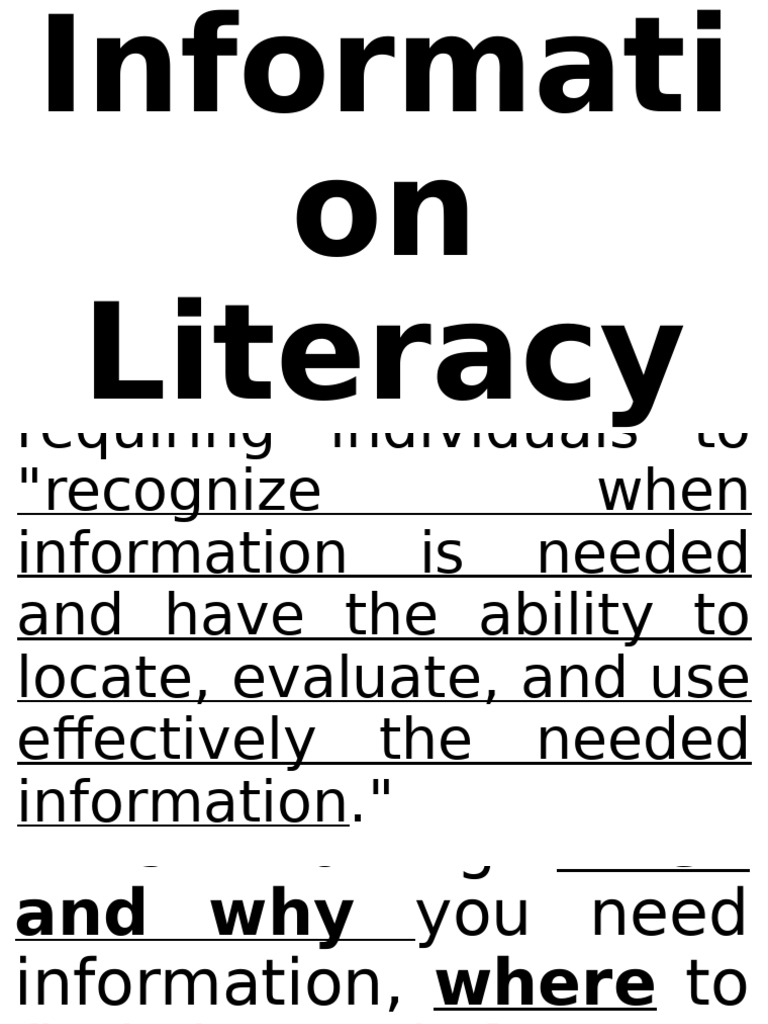 Lesson 1 Basic Information Literacy | PDF