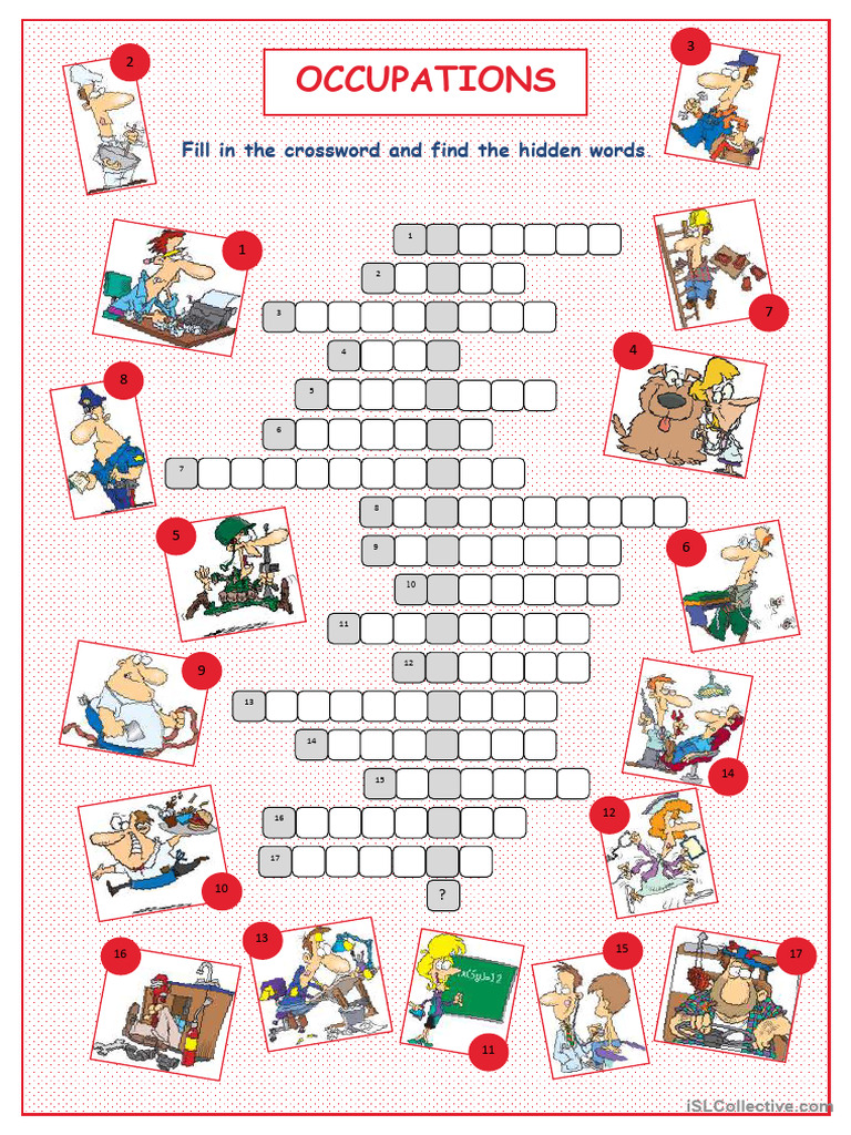 Occupations Crossword Puzzle | PDF | Puzzles | Word Puzzles