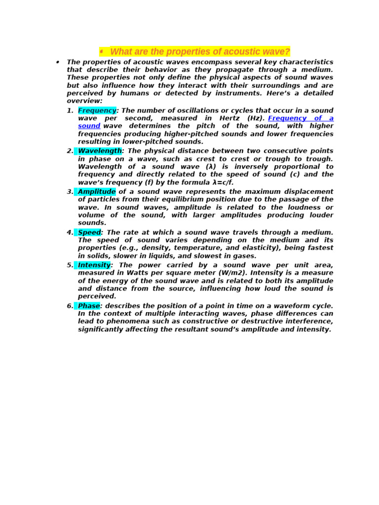 Characteristics of Sound Waves | PDF