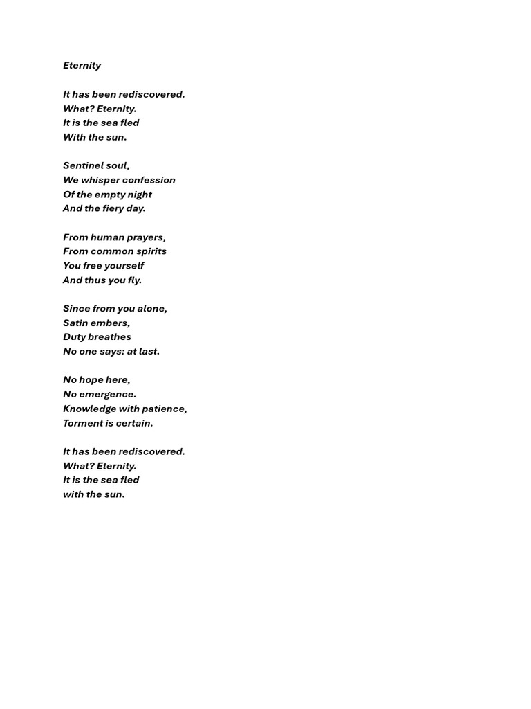 Rediscovering Eternity in Poetry | PDF
