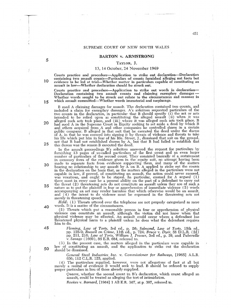 Barton V Armstrong | PDF