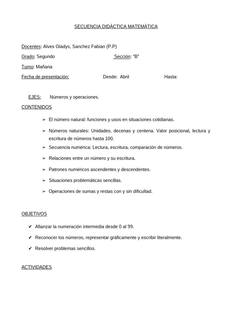 Matemática 2do Esc. 16 | PDF | Escritura | Aprendizaje