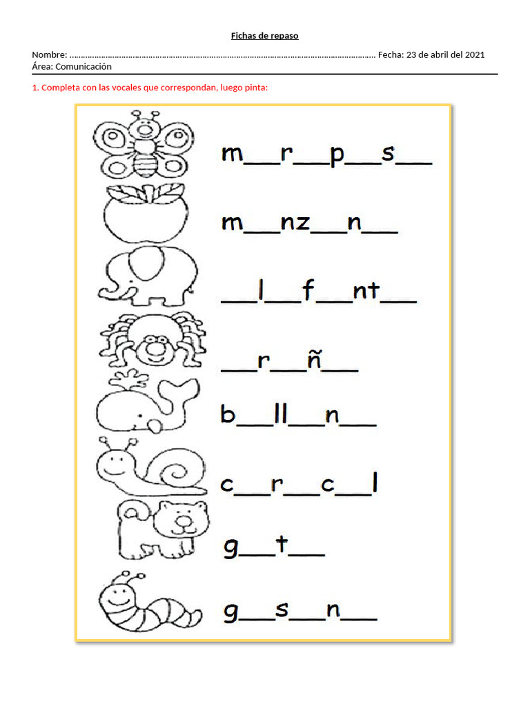 Fichas de Repaso - M | PDF