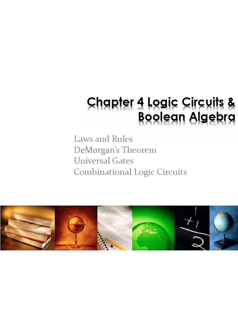 Chapter 4 Boolean Algebra Pdf Logic Gate Boolean Algebra