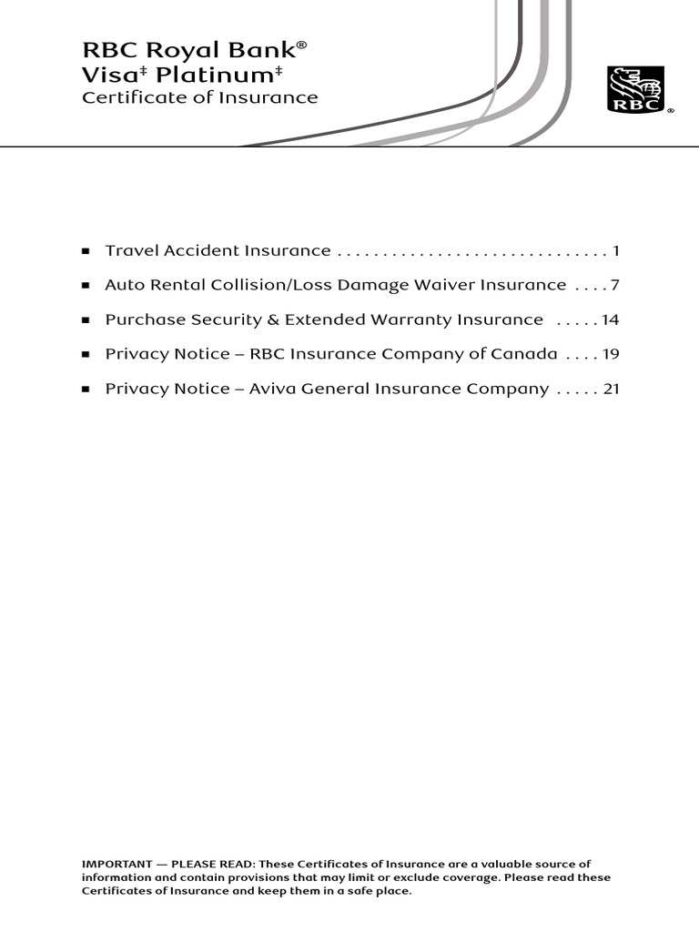 RBC Travel Accident Insurance Guide | PDF | Insurance