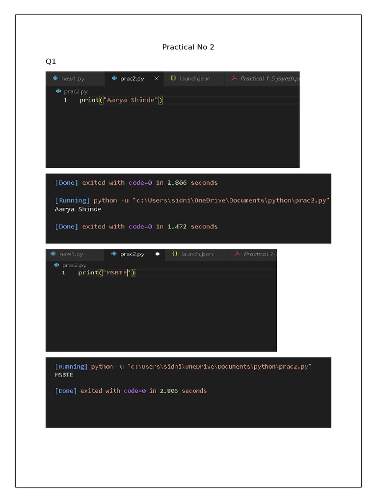 Practical No 1 | PDF