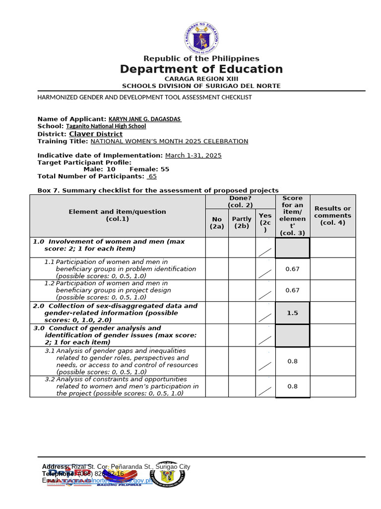 Hgdg Checklist Gad | PDF | Economies | Social Policy