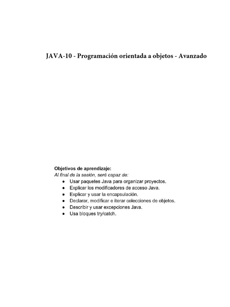 Java OOP Avanzado | PDF | Java (lenguaje de programación) | Objeto ...