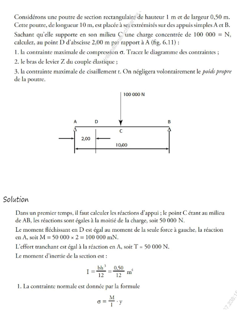 Exercice de Contrainte Normale Maximale | PDF
