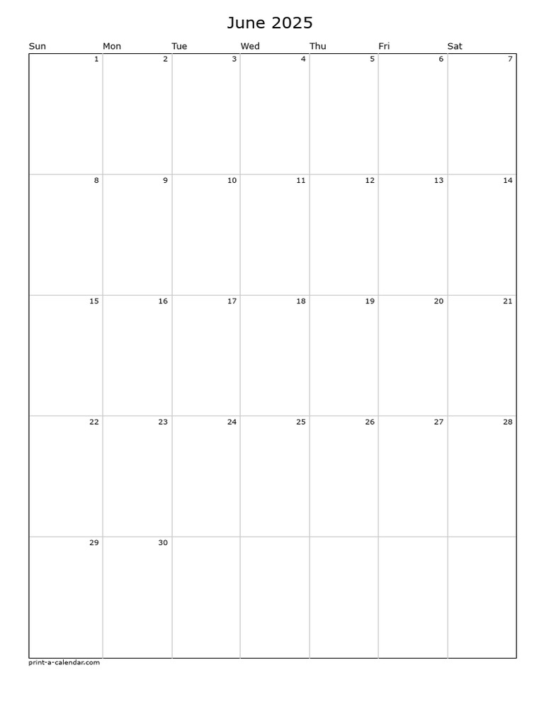 June 2025 Printable Calendar | PDF